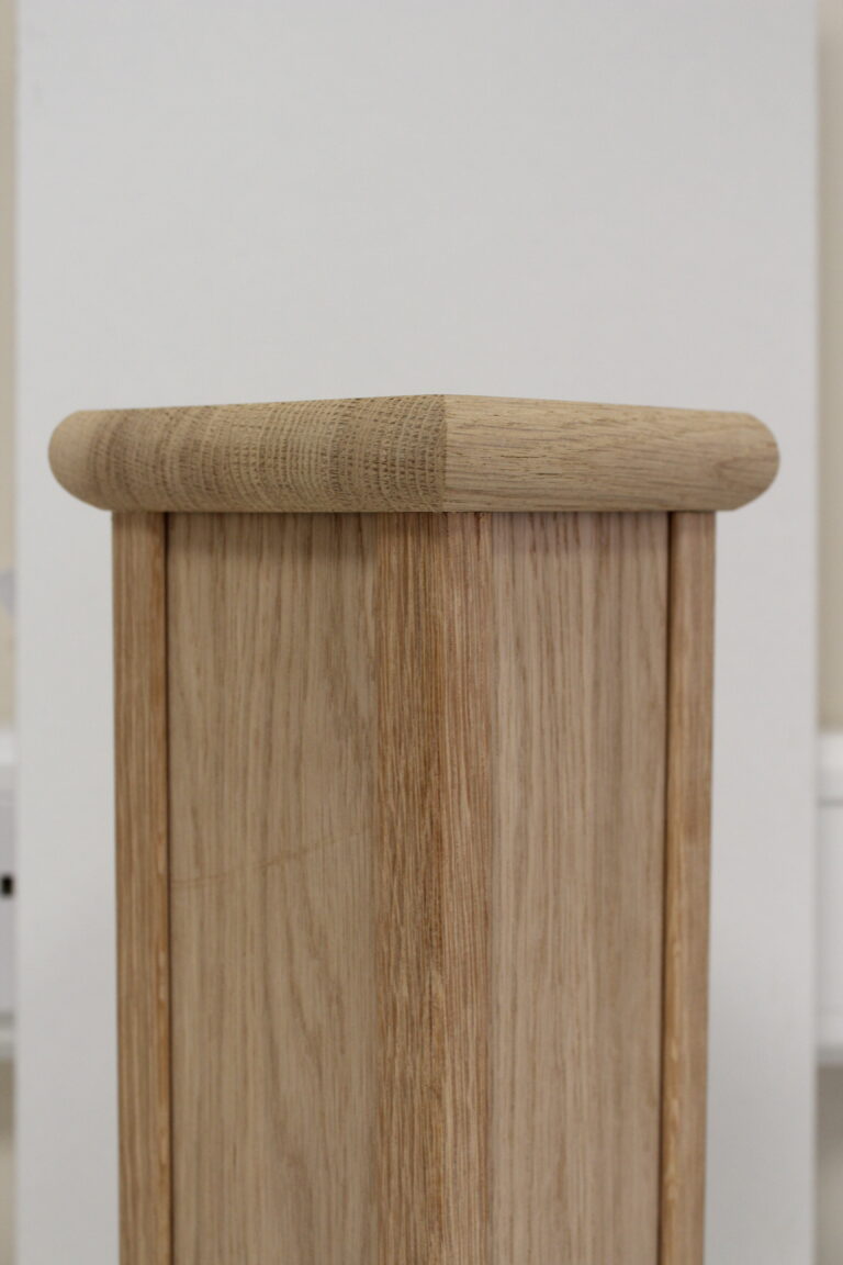 Oak Veneer Newel Post Cladding & Cap
